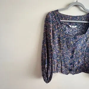 ROLLA'S | Tops | Rollas Roxanne Coast Floral Blouse S Navy Ditsy Button ...